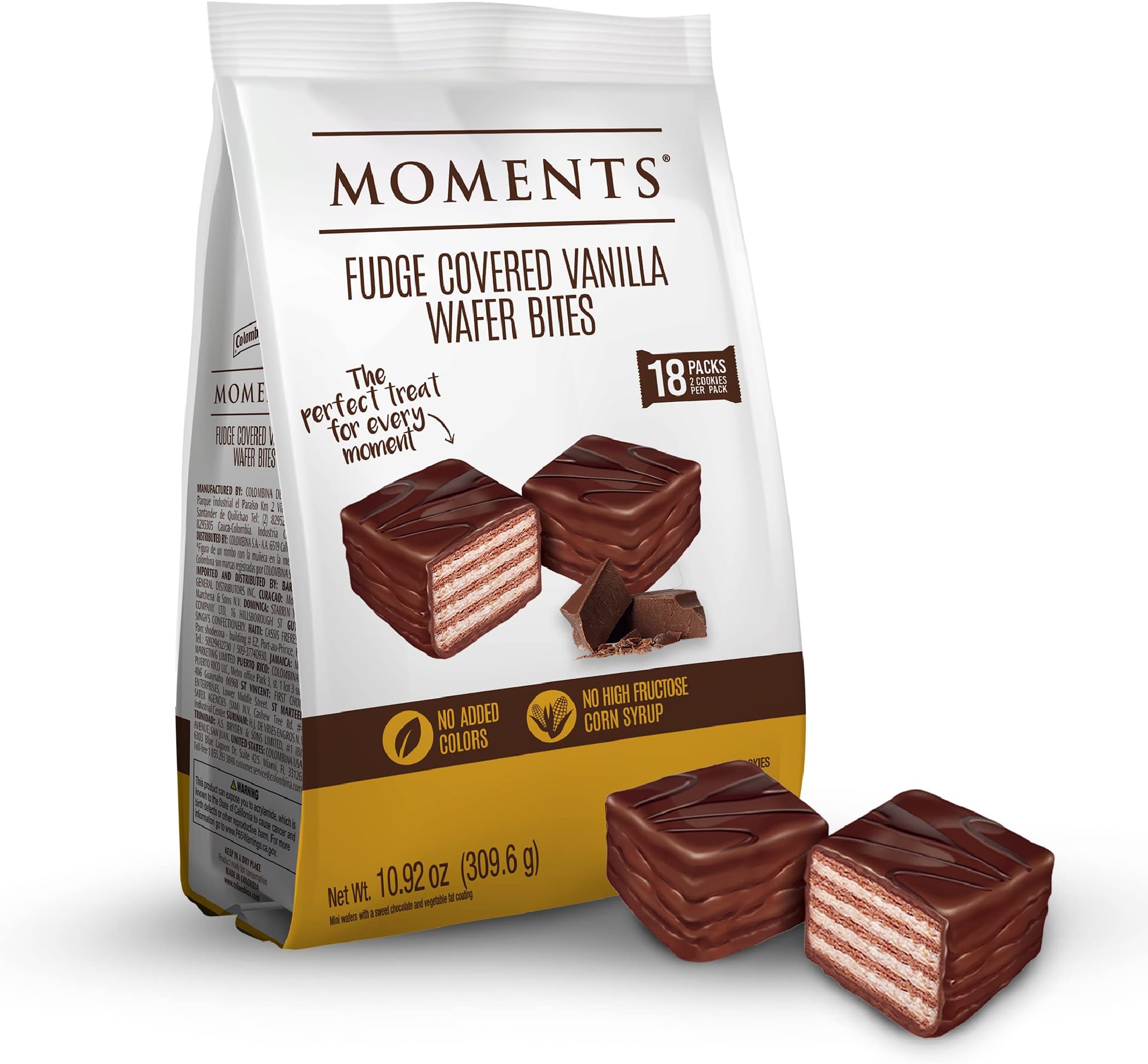 Amazon.com : Colombina Moments Fudge Covered Vanilla Wafer Bites - Mini ...