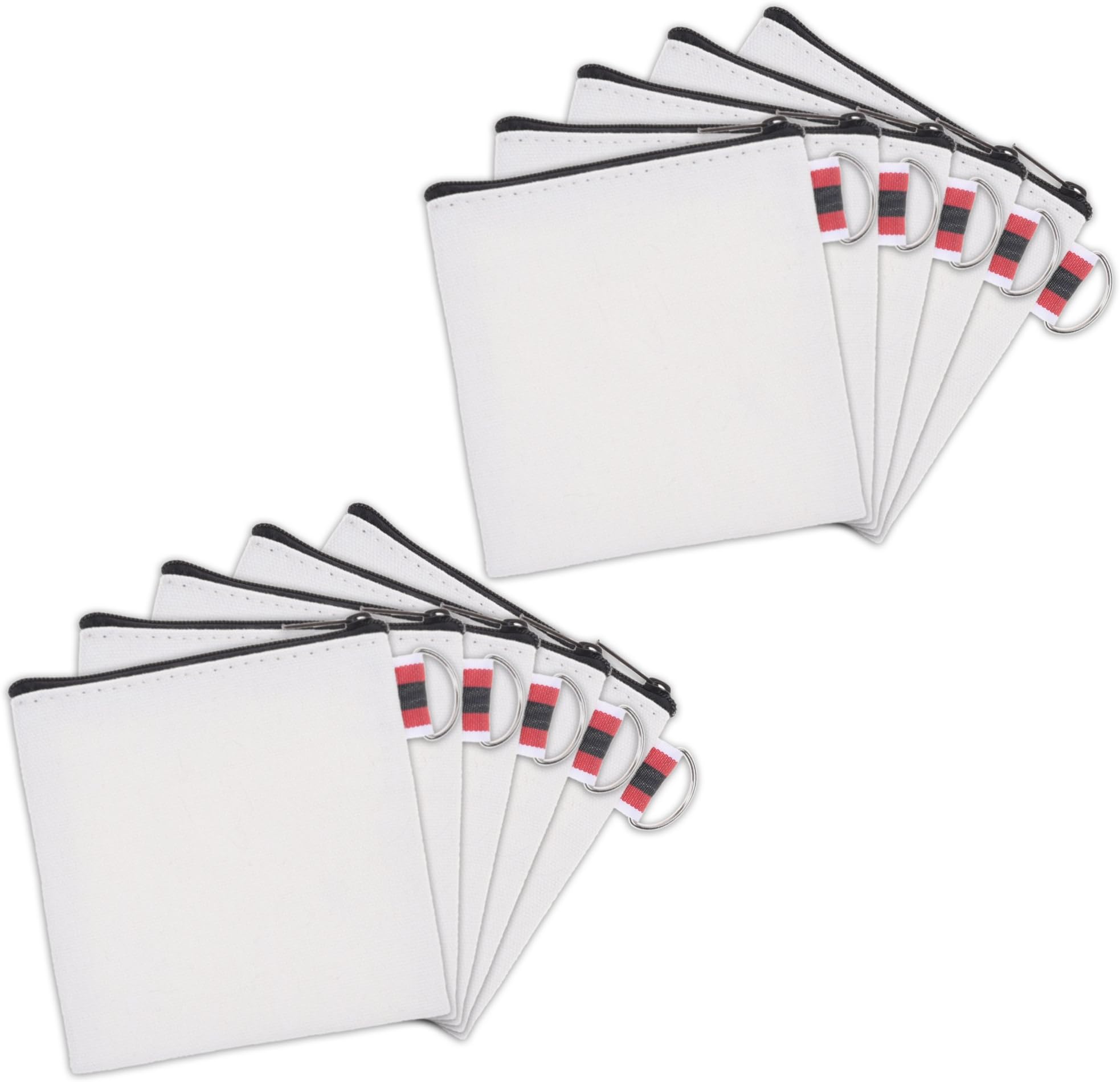 Amazon.com: BCP 10pcs White Color Canvas Small Zipper Blank Coin Purses ...