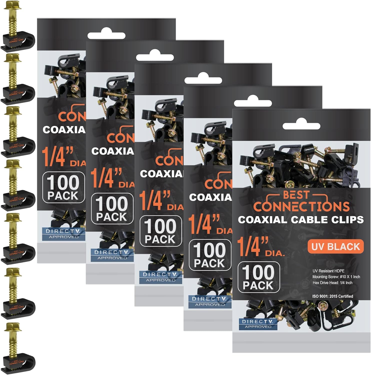 Amazon.com: Coaxial Cable Clips with Pre-Inserted Screw (500 Pack ...