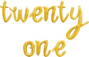 Amazon.com: Cursive Script Letter Balloons - TWENTY ONE 16" Inch ...