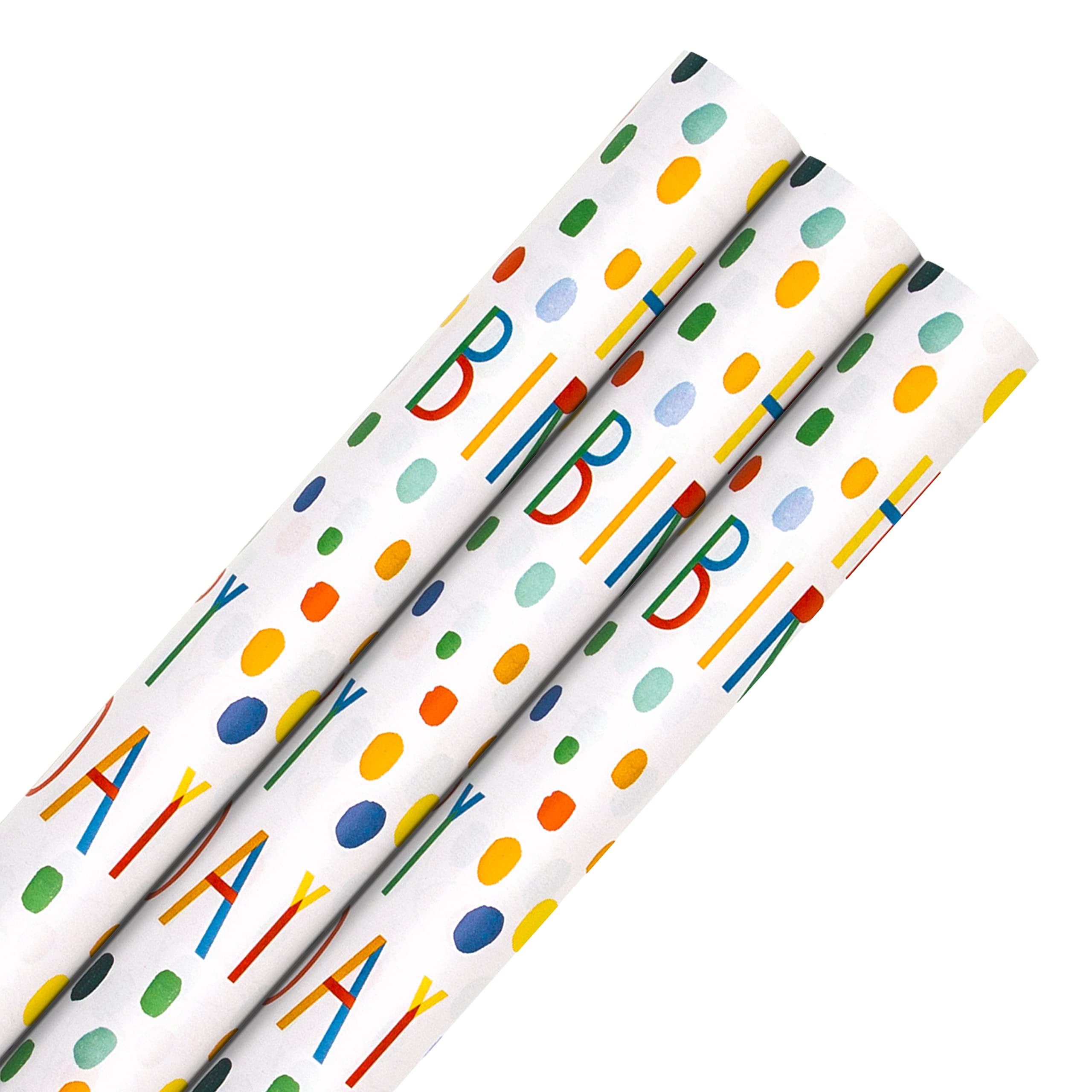 Hallmark Birthday Wrapping Paper Bundle - 3 Rolls in 1 Patterned Design ...