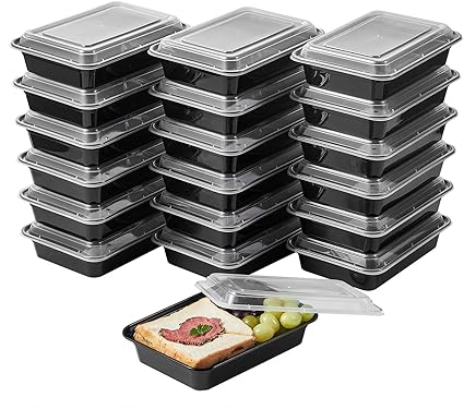 Amazon.com: Jaluxing 50 Pack Meal Prep Plastic Food Storage Containers ...