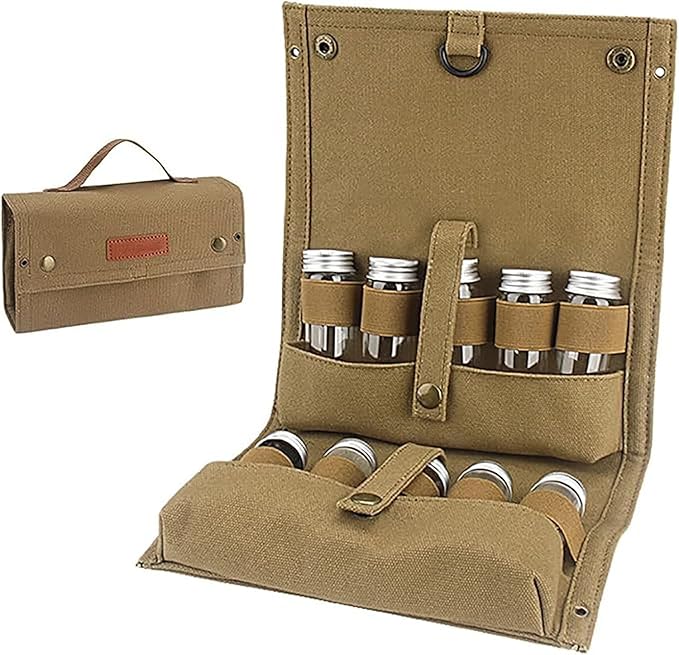 Amazon.com: Travel Spice Kit, Portable Spice Bag with 10 Spice Jars ...
