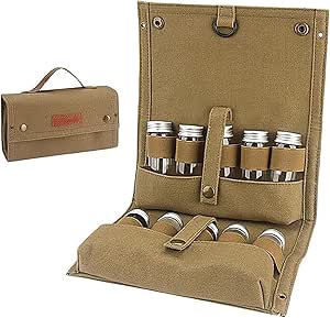 Travel Spice Kit, Portable Spice Bag with 10 Spice Jars, Canvas ...