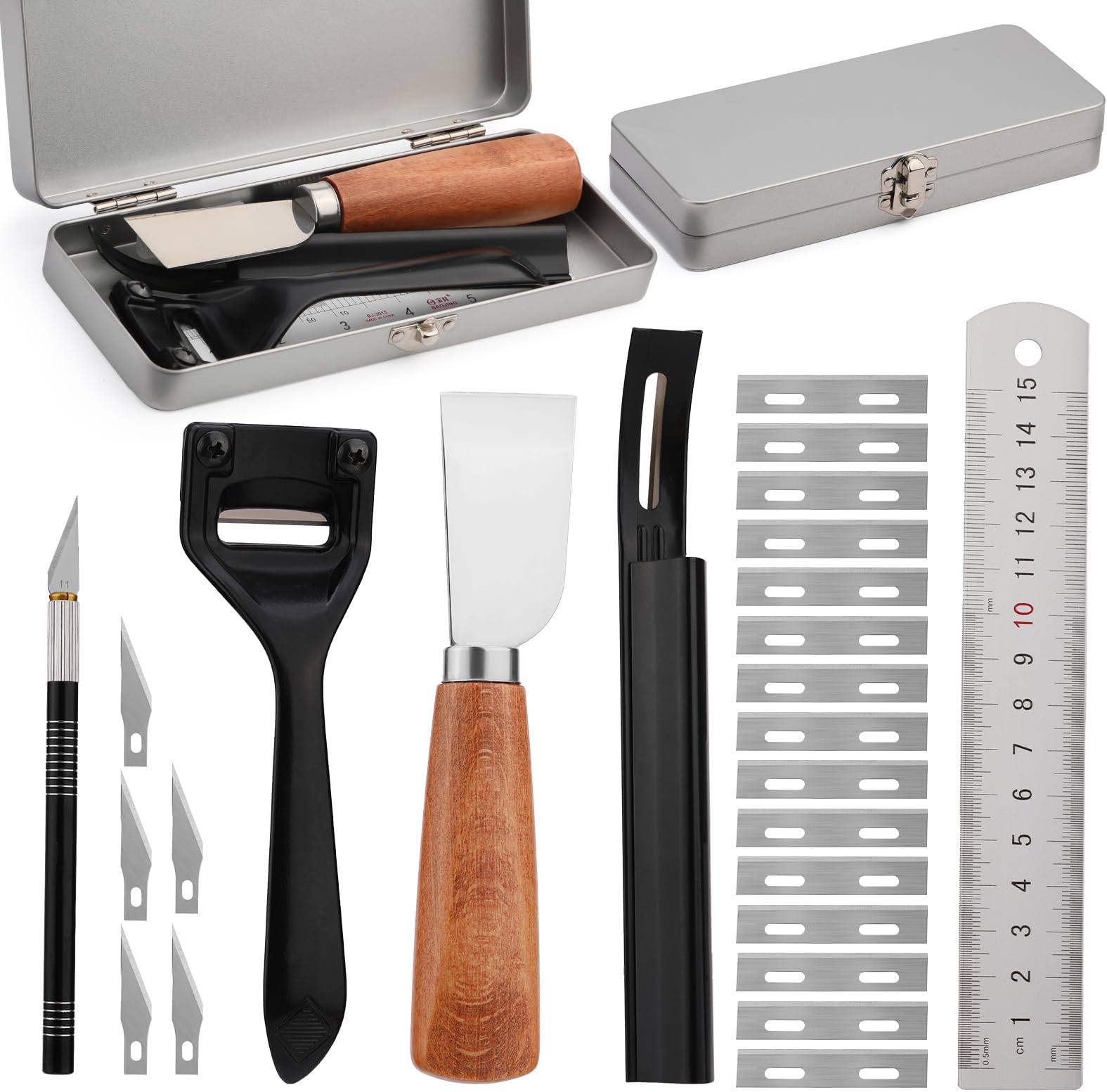 Amazon.com: TLKKUE Leather Skiver Carving Knife Metal Sharp Skiving ...