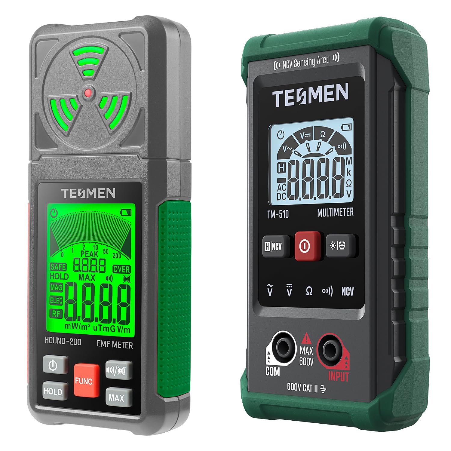 TESMEN TM-510 Digital Multimeter & Hound-200 EMF Detector, 3-in-1 ...