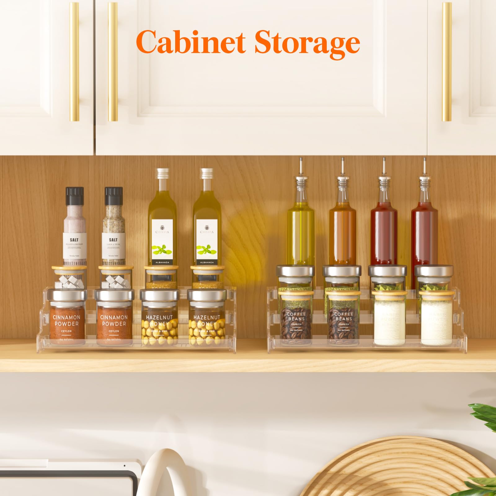 Snapklik.com : Plastic 2 Pack 3-Tier Spice Rack, Clear Spice ...
