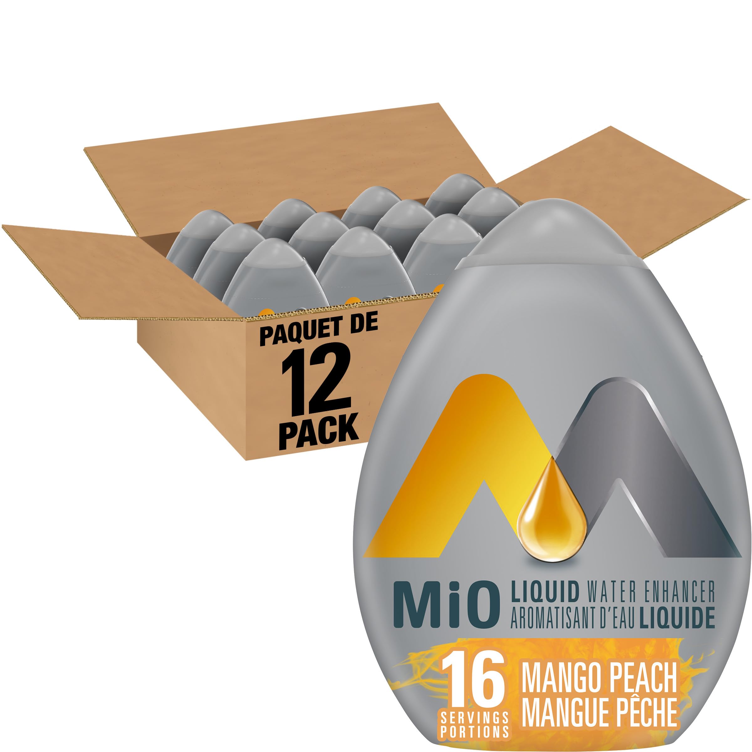 mio Mango Peach Liquid Water Enhancer, 12 ct Case : Amazon.ca: Grocery ...