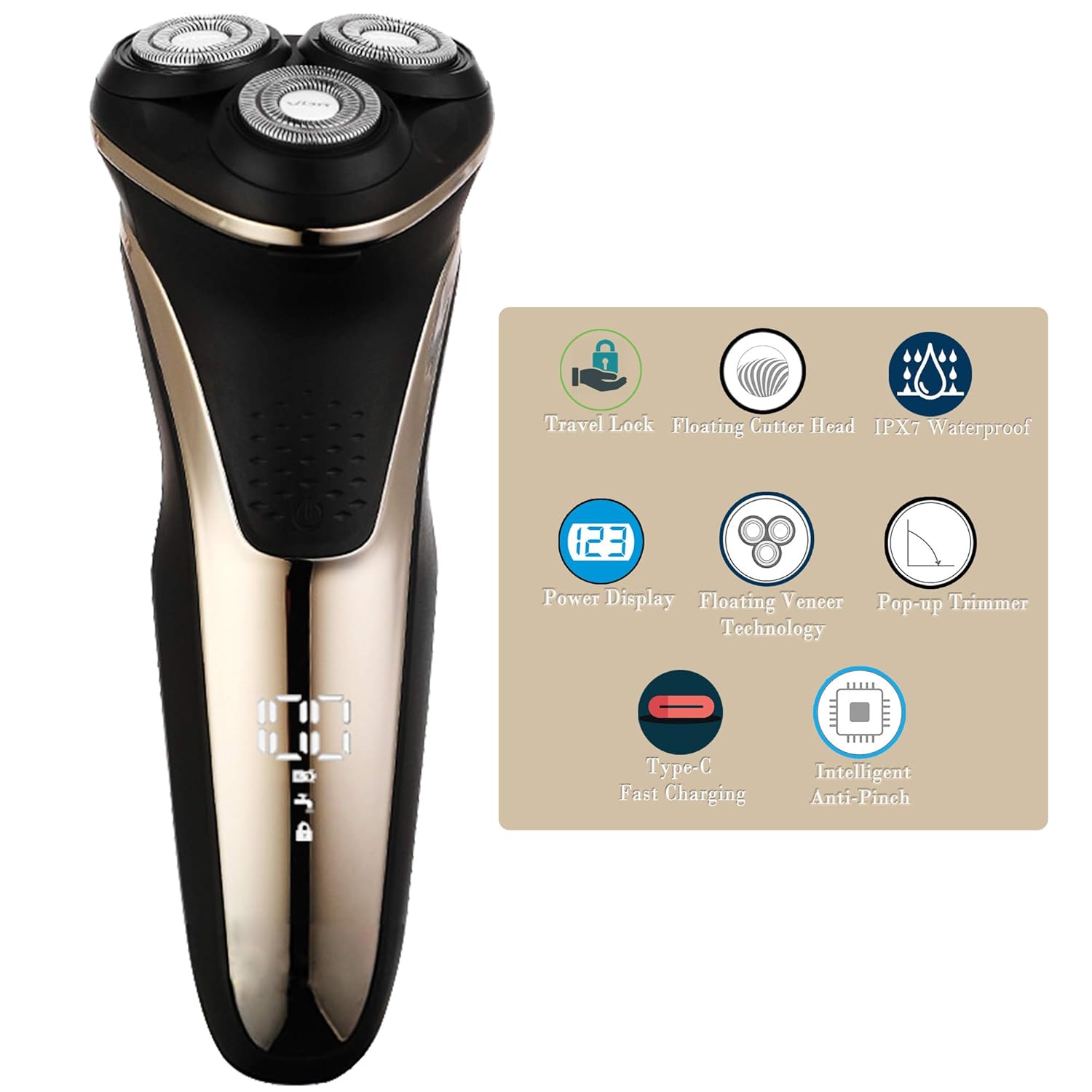 Electric Razor for Men, Mens Electric Shavers, Dry Wet Waterproof ...