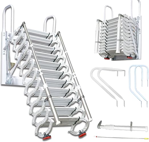 Wall-mounted Attic Stairs, Folding Loft Staircase, Telescopic Ladder ...