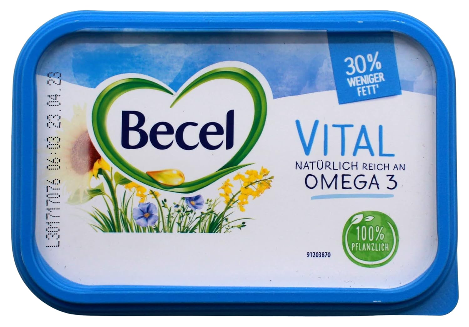 Becel Vital natürlich reich an Omega 3 Margarine, 8er Pack (8 x 225g ...