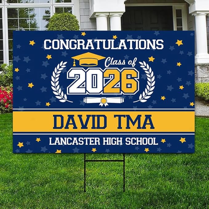 Amazon.com : Personalized Graduation Photo Yard Signs, Graduation ...