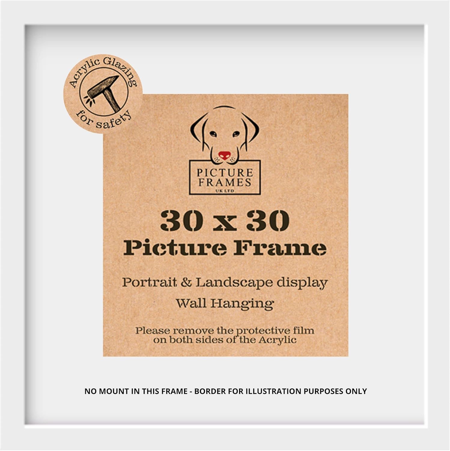 30x30cm White Picture Frames, 30cm x 30cm Frame, Square Photo Frame, 30 ...