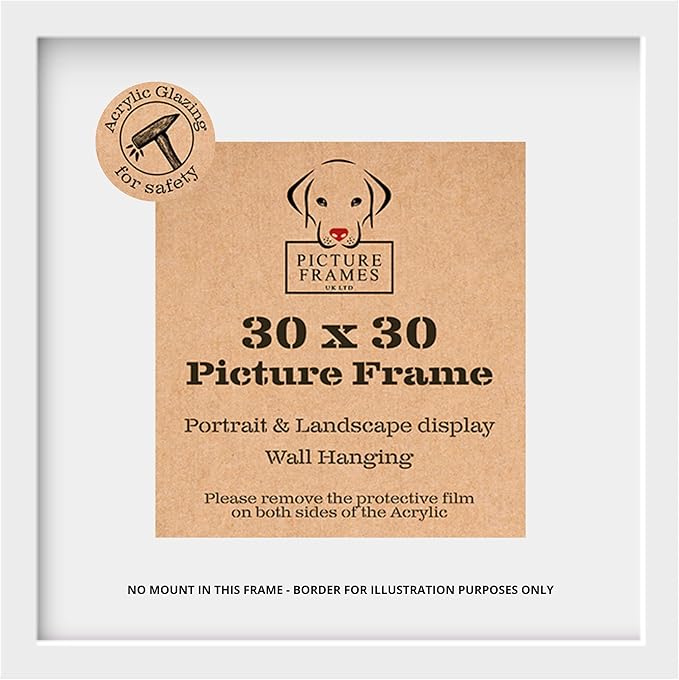 30x30cm White Picture Frames, 30cm x 30cm Frame, Square Photo Frame, 30 ...