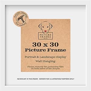 30x30cm White Picture Frames, 30cm x 30cm Frame, Square Photo Frame, 30 ...