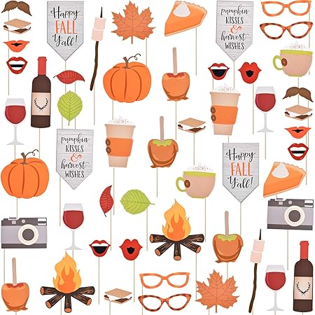Amazon.com: 52 Pieces Happy Fall Yall Photo Booth Props Kit ...