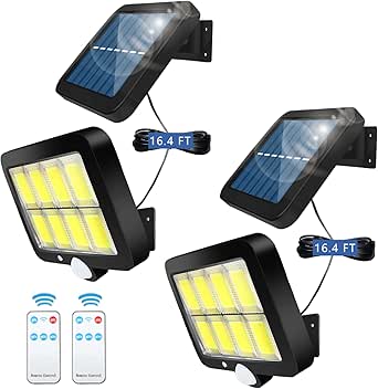 GEFTZRD Solar Motion Lights Outdoor,320 COB LED Motion Sensor Outdoor Lights, Solar Powered ...