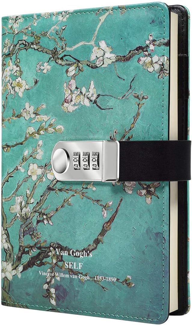 ARRLSDB Starry Diary with Lock, A5 PU Leather Journal with Combination ...