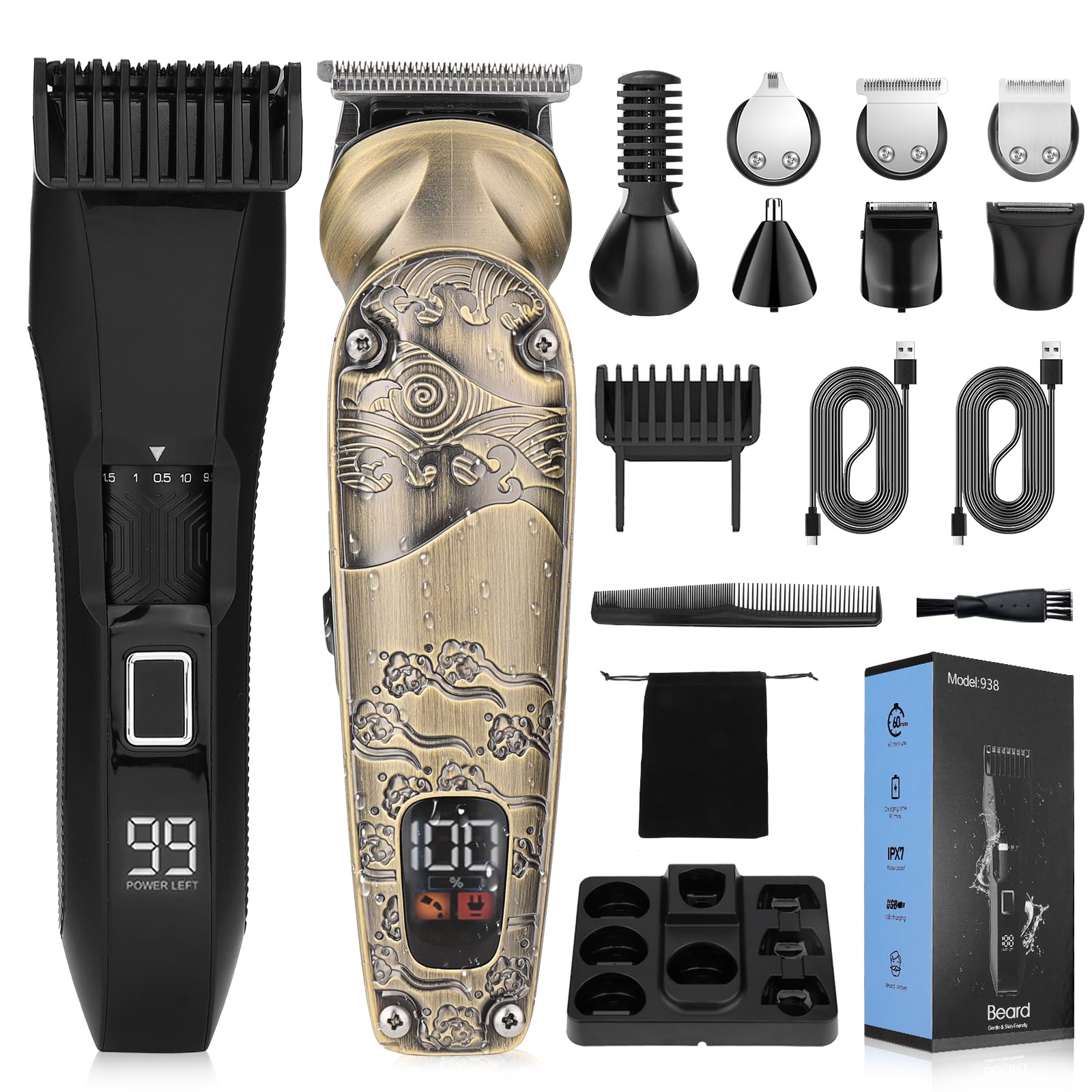 Amazon.com: Beatslm Beard Trimmer for Men, Waterproof Hair Clippers and ...