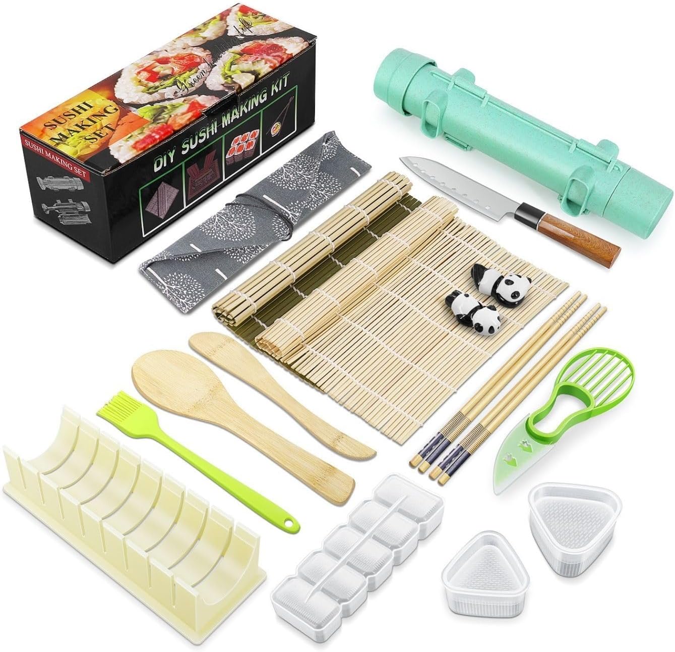 Amazon.com | Flexzion Sushi Roller Kit - All in One Sushi Kit Maker ...
