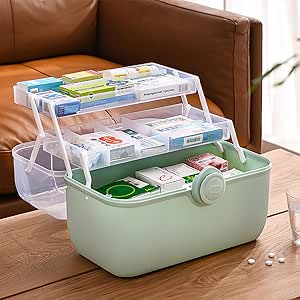 Amazon.com: TREETDOBV Plastic First Aid Storage Box Container Bin ...