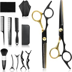 13Pcs Scissors Hair Hairdressing Professional Shears Set, Thinning ...