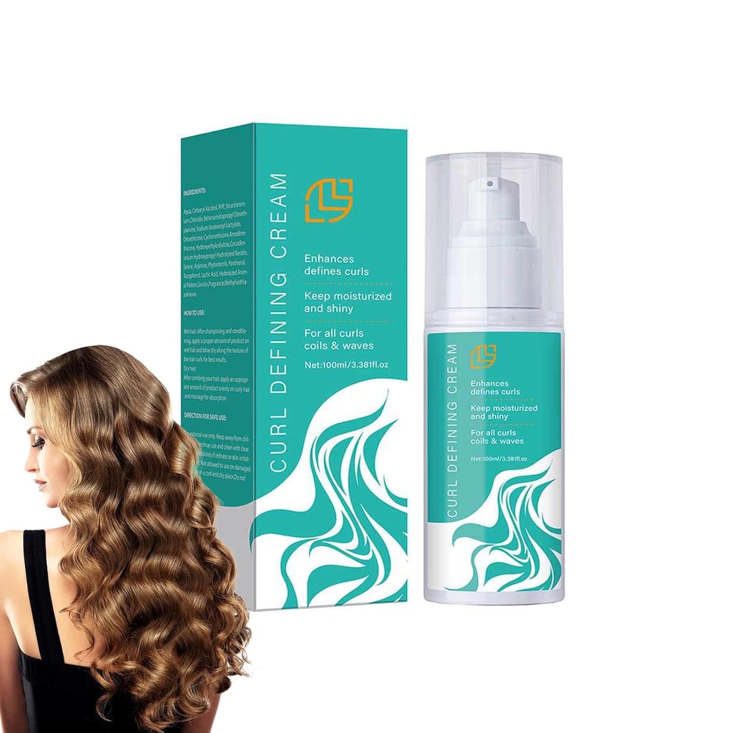 Amazon.com: Curl Defining Cream for Curly Hair - Quick Styling Cream ...