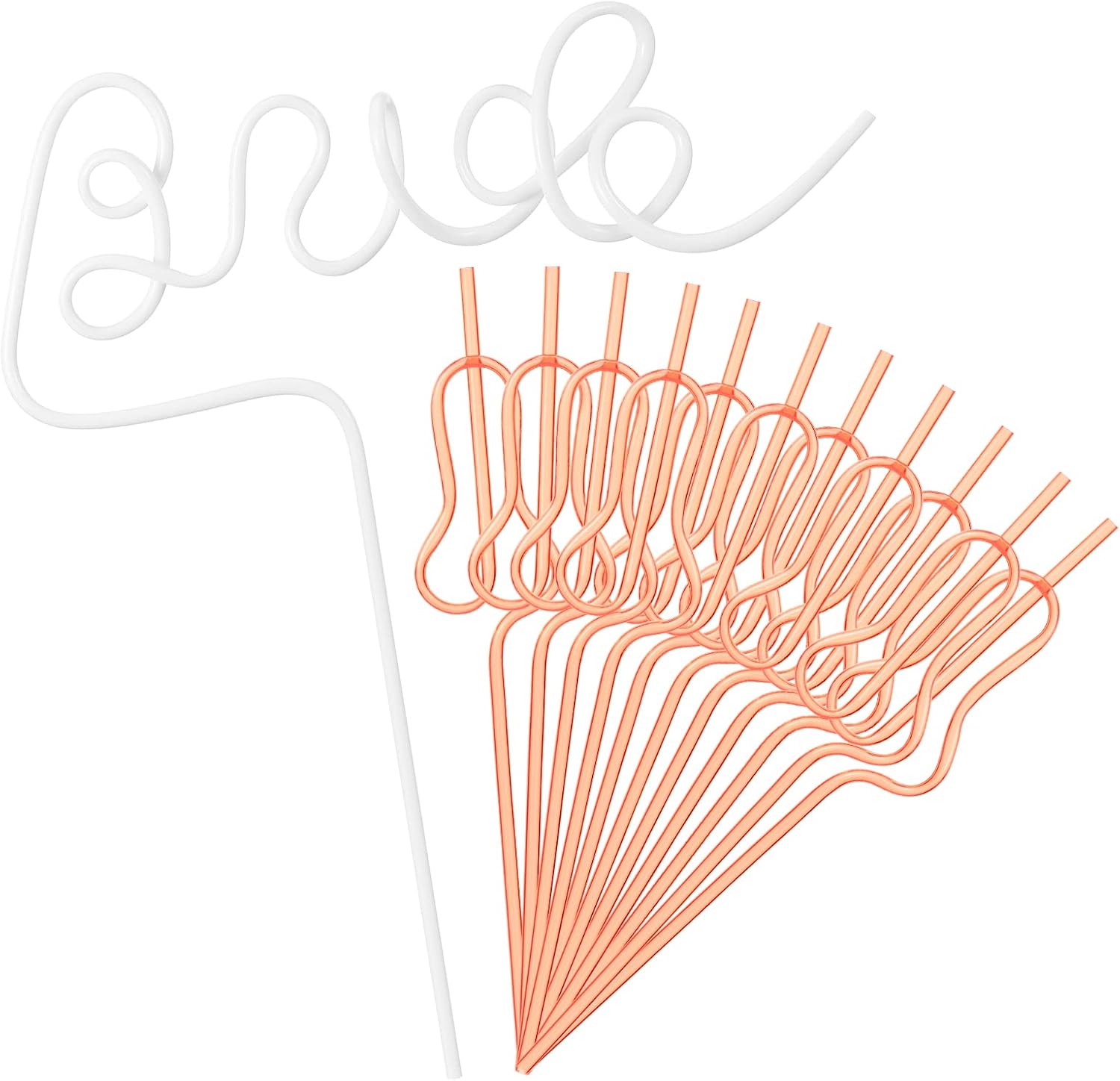 Amazon.com: Sunnyray 12 Pcs Bride Straws Wedding Party Decorations ...