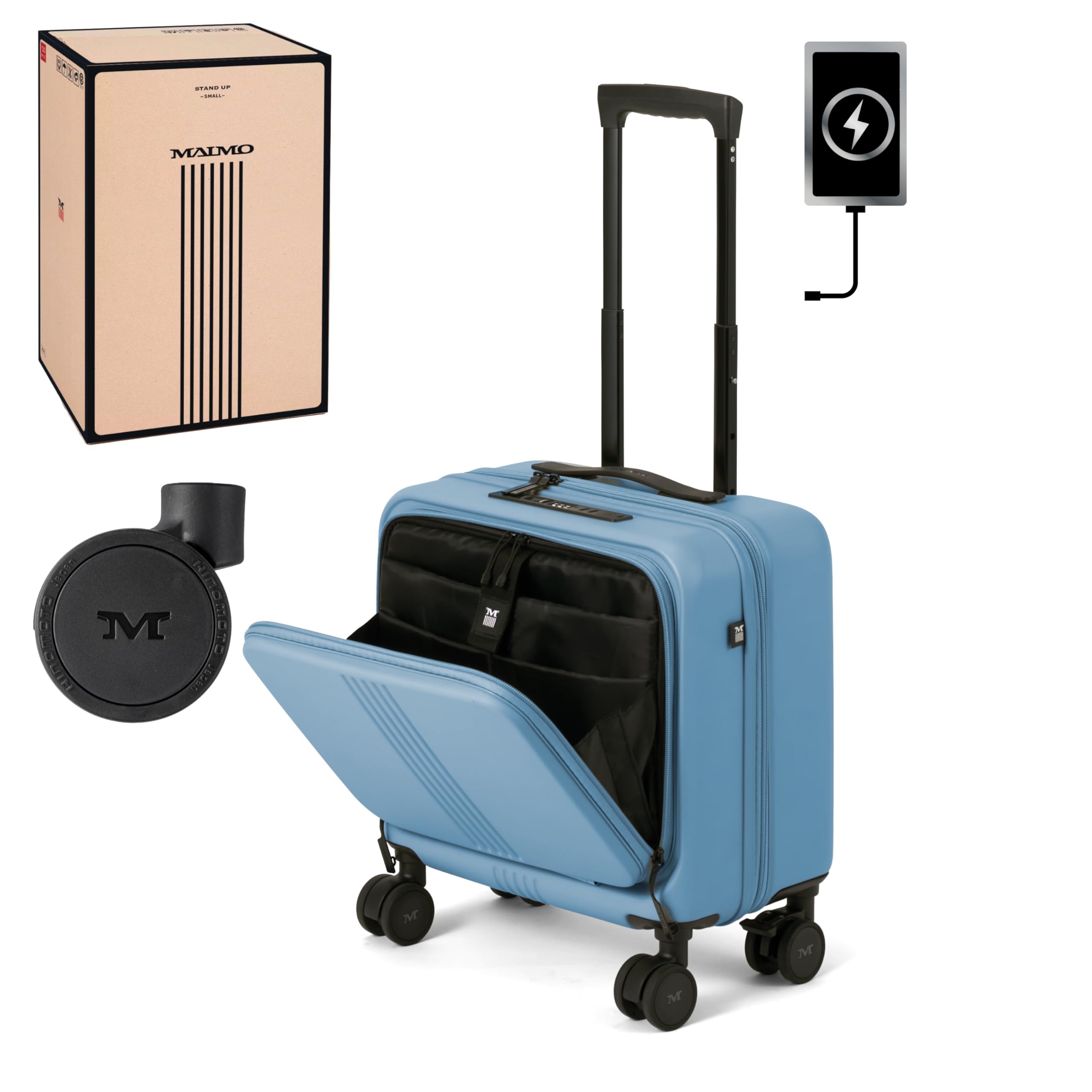 Amazon | [MAIMO] スーツケース SSサイズ 機内持ち込み 【フロントオープンで荷物がサッと取り出せる】 静音キャスター ストッパー付き HINOMOTO ロッカーサイズ 日本 ...