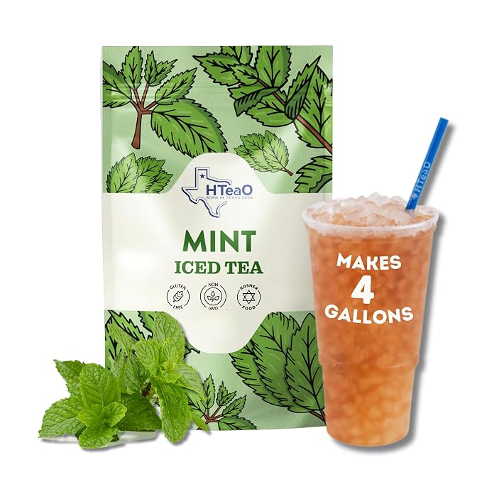 Amazon.com : HTeaO Mint Black Tea Packets – Makes 4 Gallons of ...