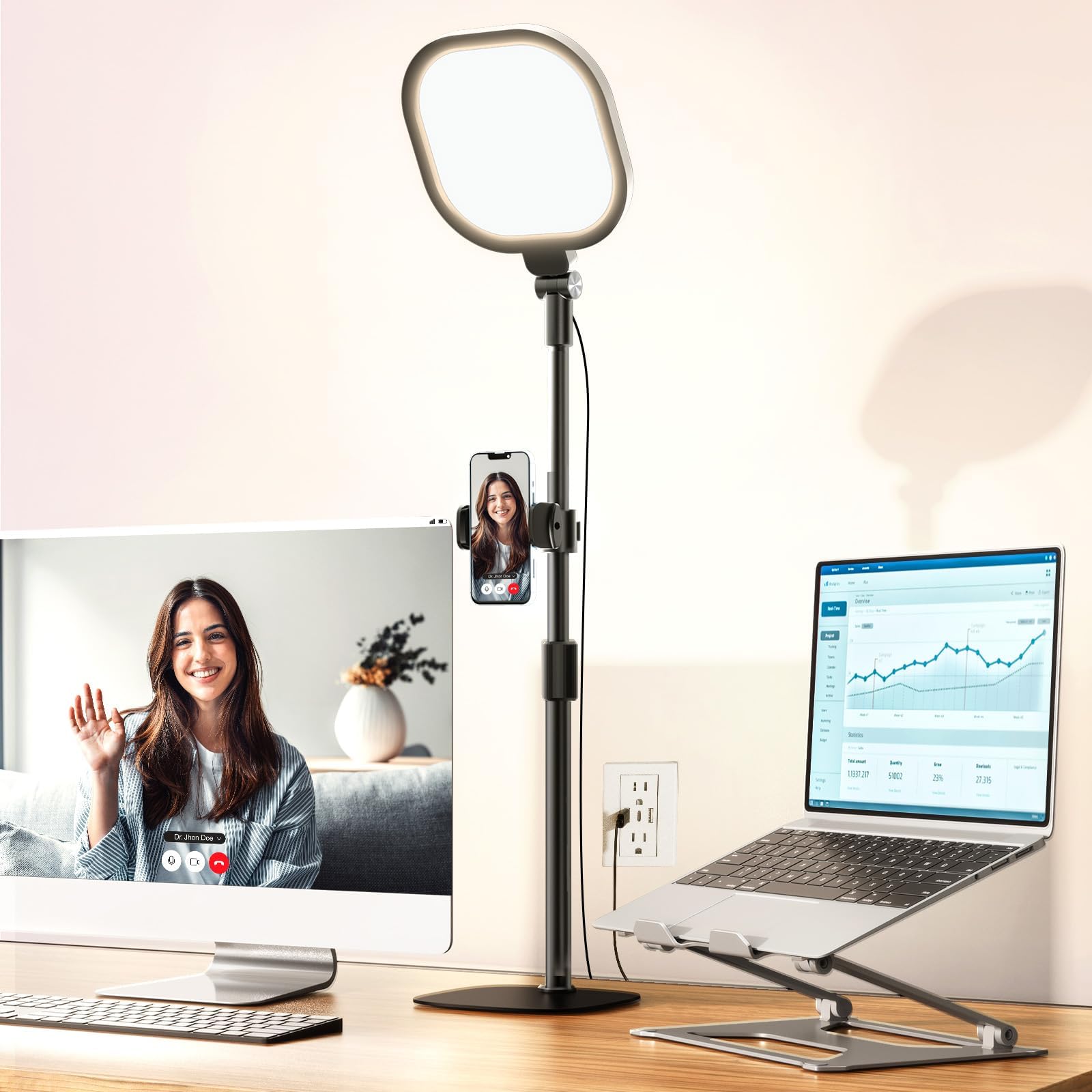 Amazon.com: Video Conference Lighting for Zoom Meeting, Desk Lamps for ...
