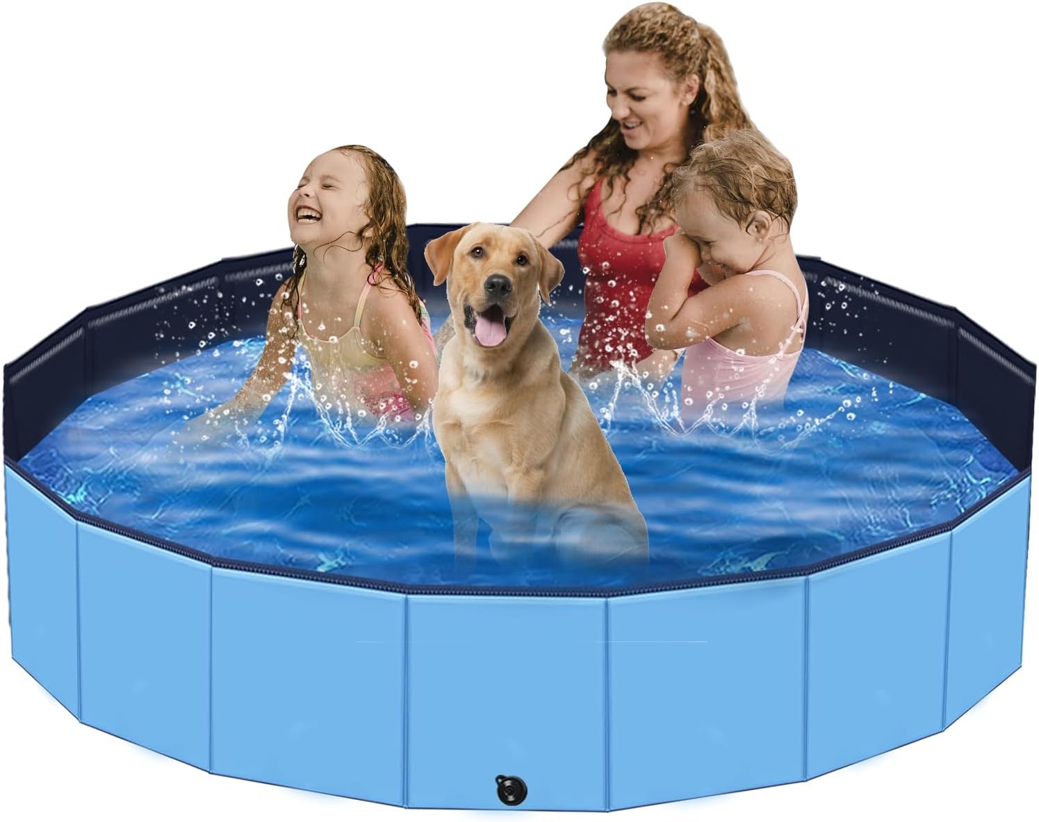 Amazon.com: Max Foldable Dog Swimming Pools Plastic Kiddie Pool Pet Splash Pool Dog Bathing Tub ...