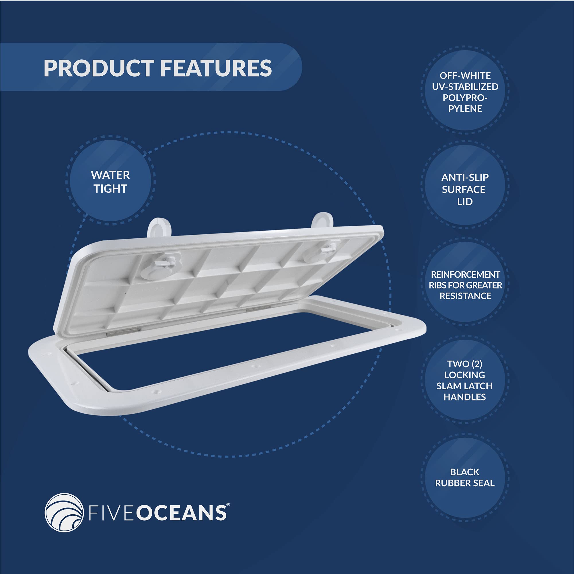 Buy Five Oceans Marine Boat Deck Access Hatch with Locking Slam Latch ...