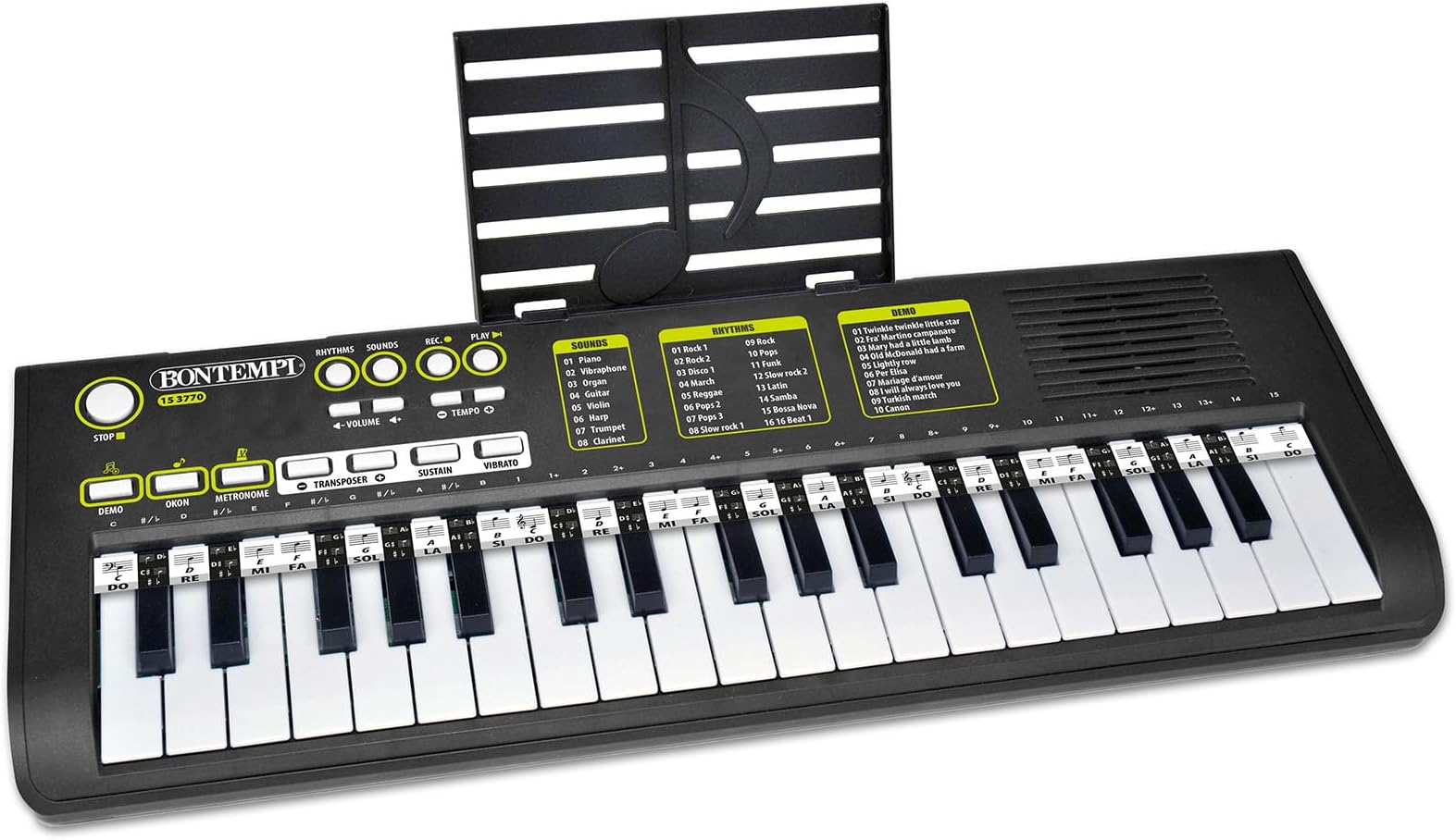 Bontempi | KeyRhythm - Tastiera Digitale a 37 Tasti, Passo 2 cm con ...