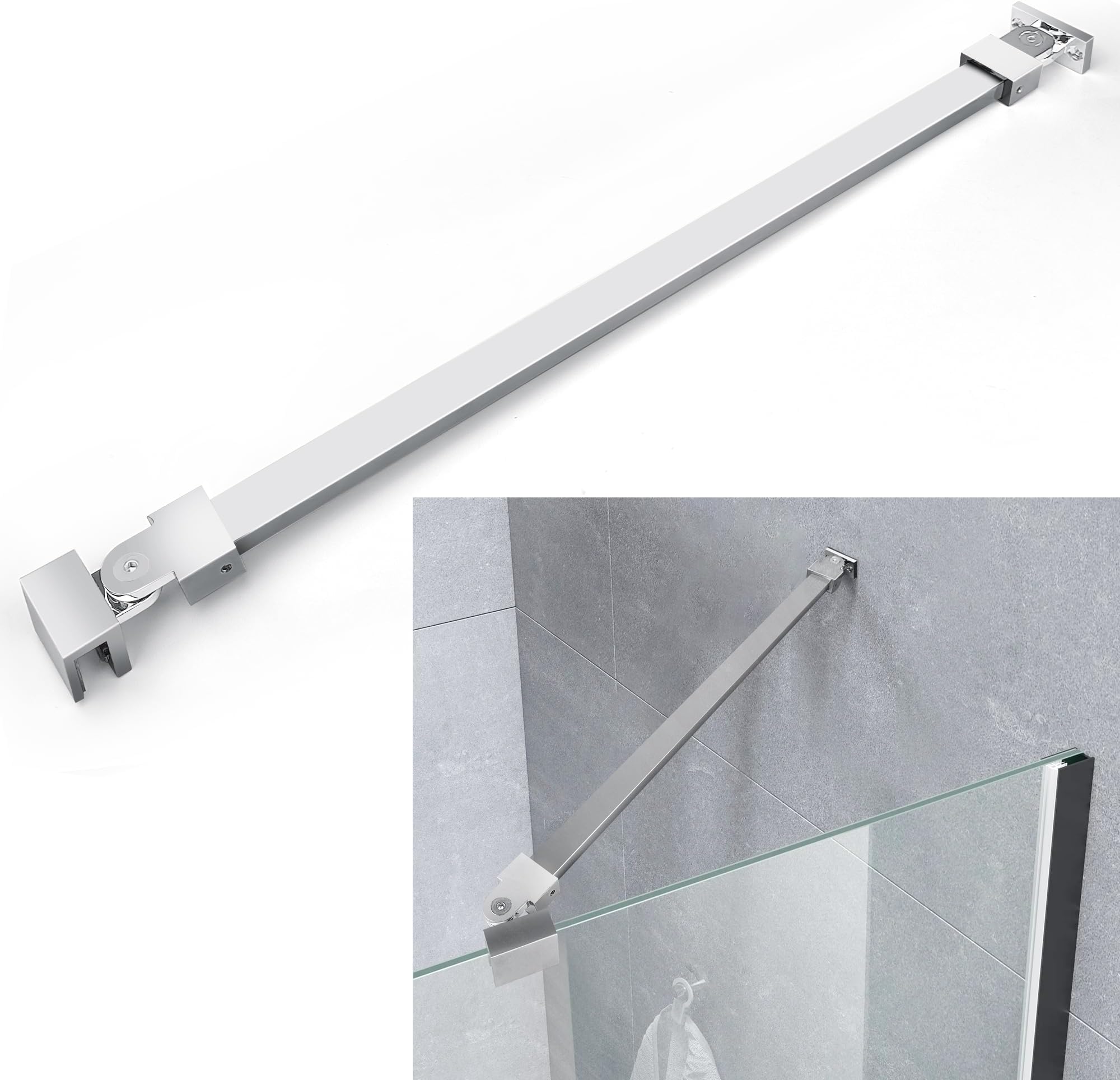Shower Glass Door Support Bar, Wall-to-Glass Brace for 1/4"(6mm), 5/16 ...