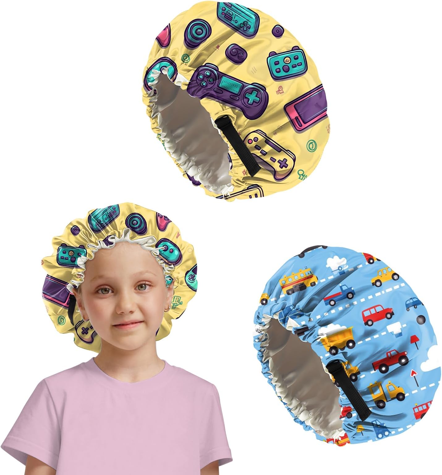Amazon.com: Deokke 2 PCS Kids Bonnets for Girls Boys Satin Hair Bonnet ...