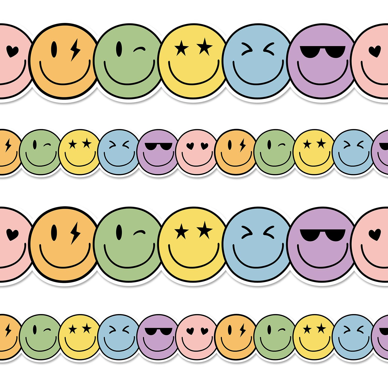 Snapklik.com : 32.8Ft Back To School Preppy Happy Face Bulletin Board ...