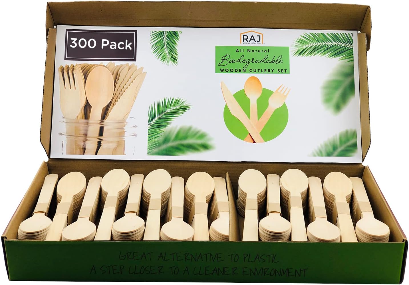 Amazon.com: 300 Pack - Raj Disposable Wooden Spoons - Strong & Reusable ...