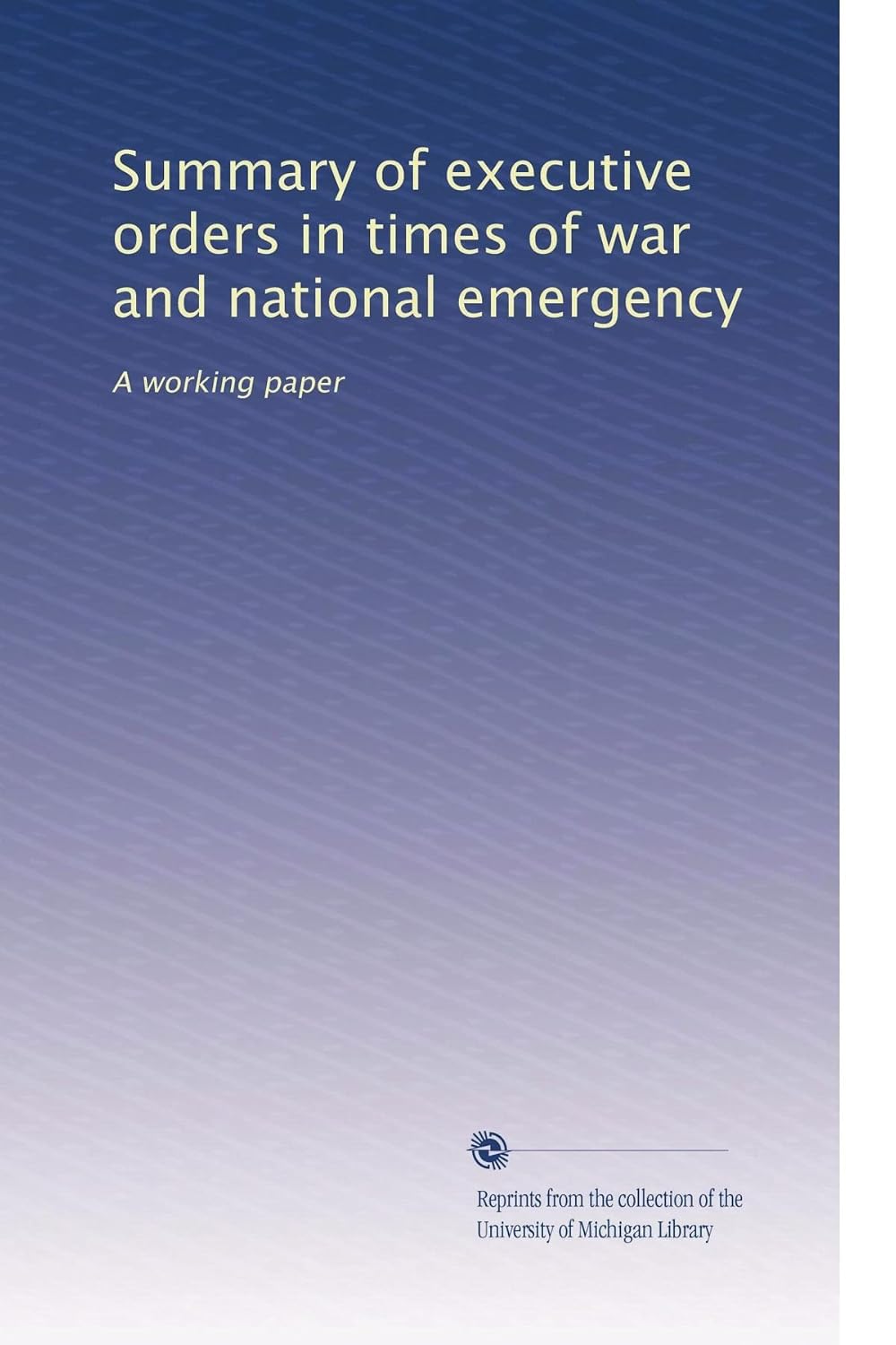 Amazon.co.jp: Summary of executive orders in times of war and national ...