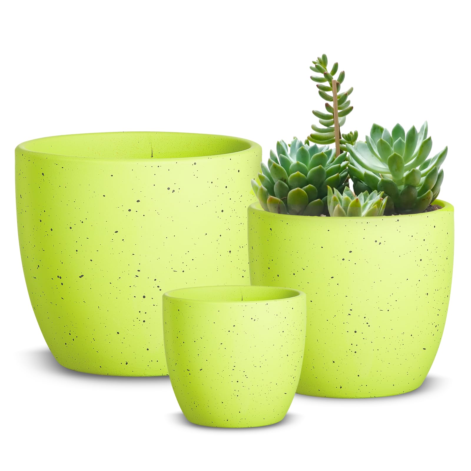 Amazon.com: Hlukana Ceramic Plant Pots Set of 3, 5.5/4.9/3.8 inch ...