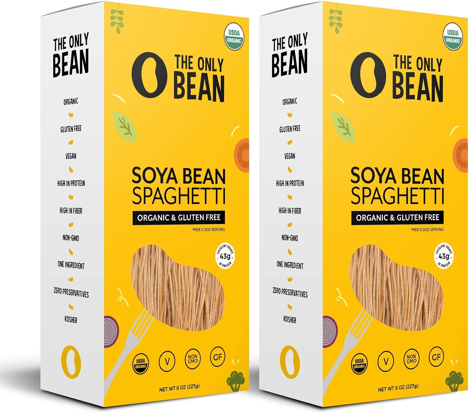 Amazon.com: The Only Bean - Organic Soy Bean Spaghetti Pasta, Gluten ...