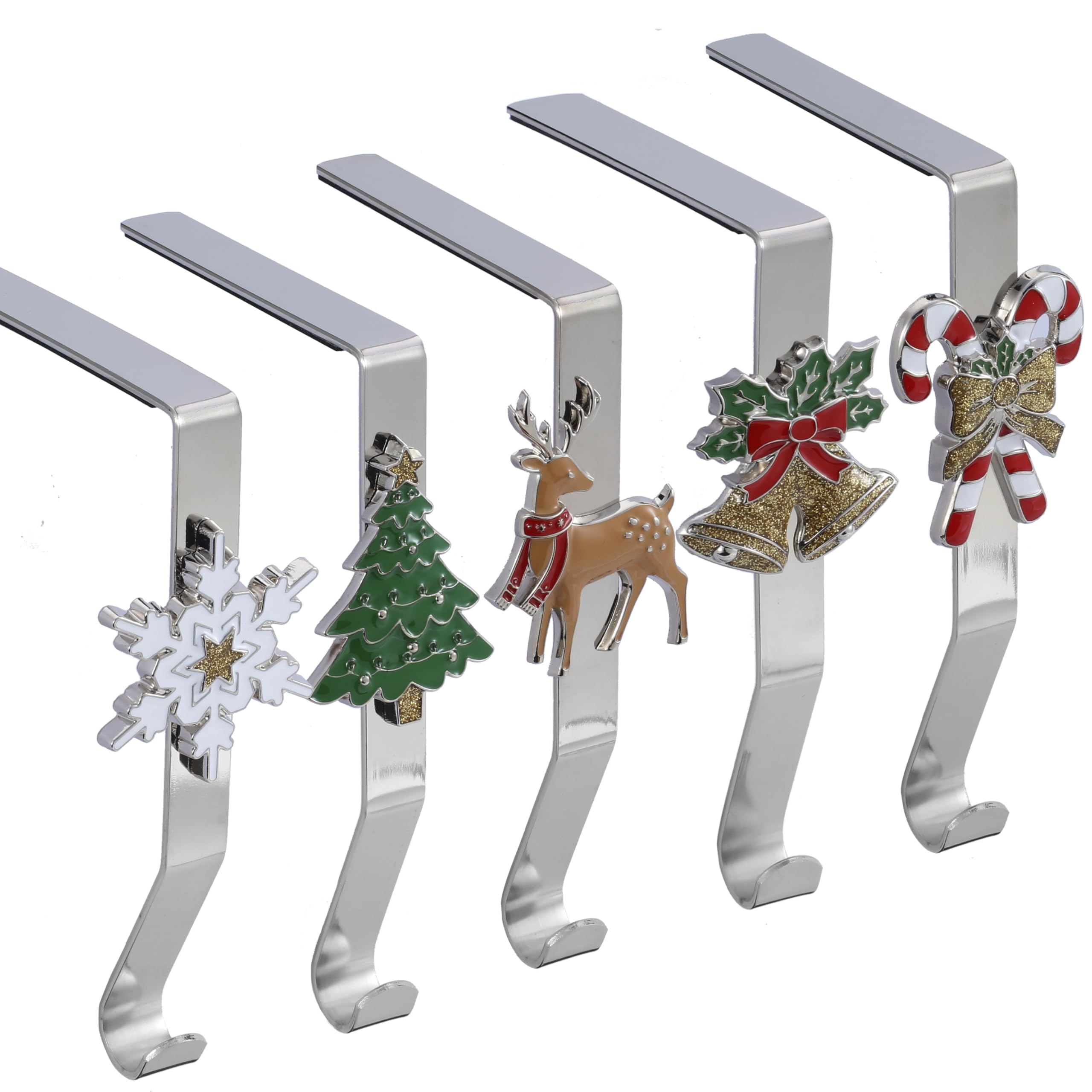 Amazon.com: Christmas Stocking Holders for Mantle Set of 5- Weighted ...