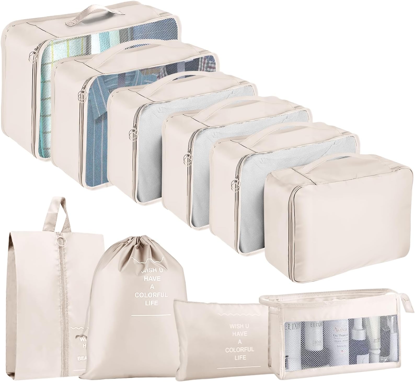 Koffer Organizer Set, 10 Stück Packing Cubes for Suitcase Travel ...