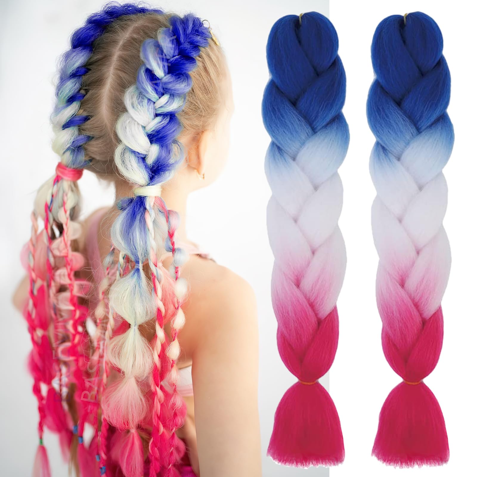Amazon.com : BASEMMAHER Colored Braiding Hair Extensions for Women ...