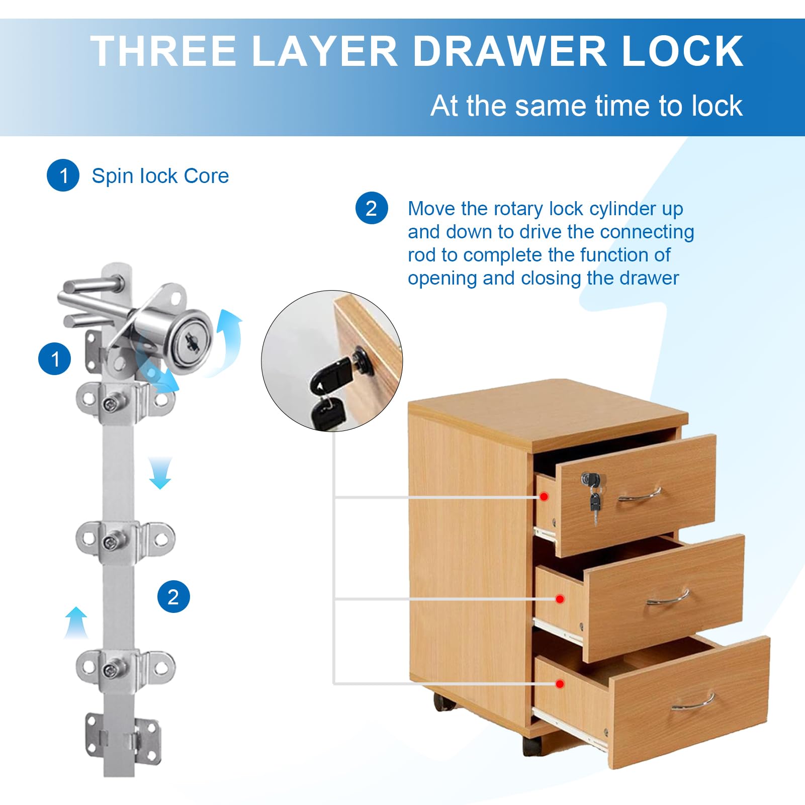Cabinet Locks, 2Pcs Cabinet Lock, Cabinet Locks with Key, Cabinet ...