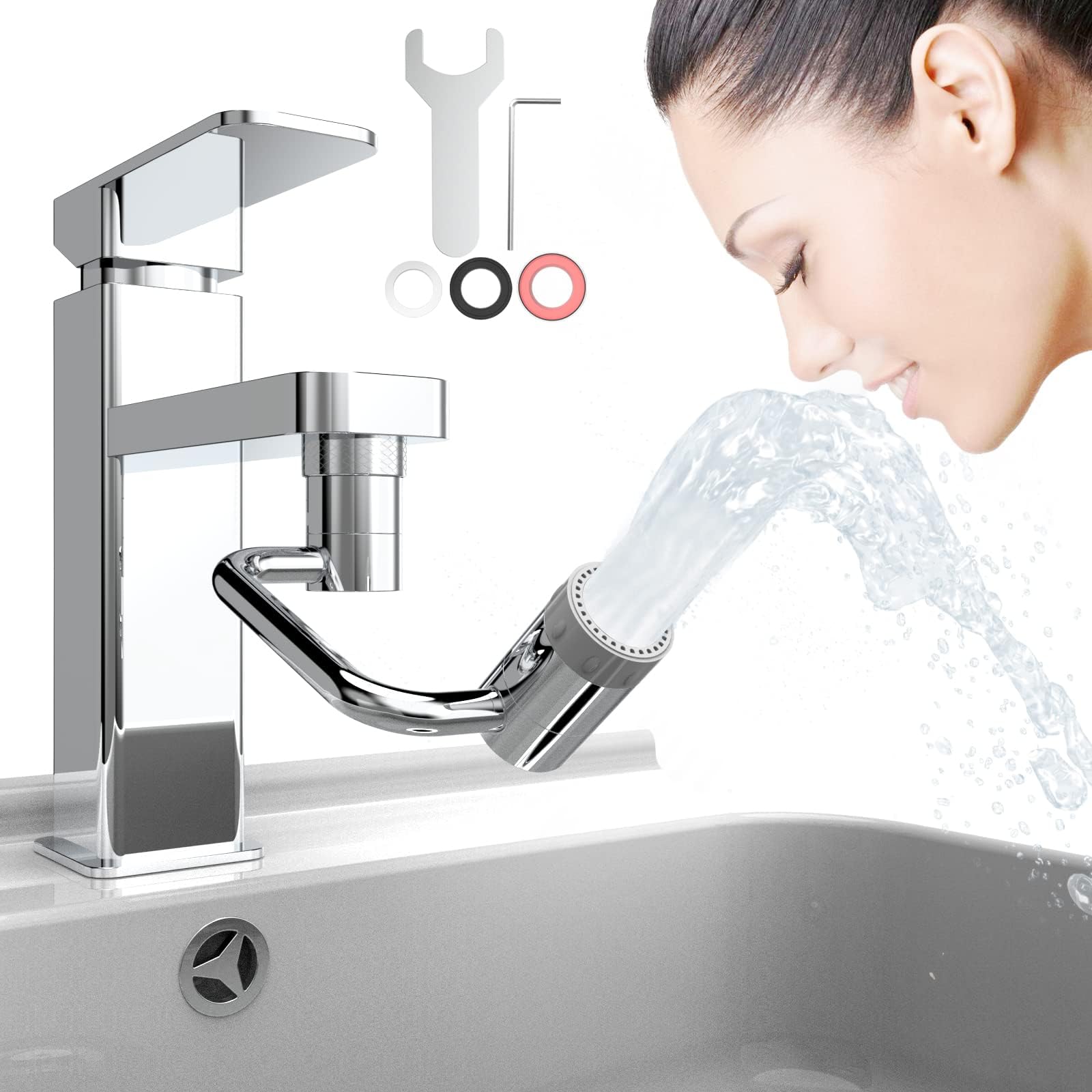 Vikuces 1080°+360° Faucet Aerator, Universal Rotating Faucet Extender ...