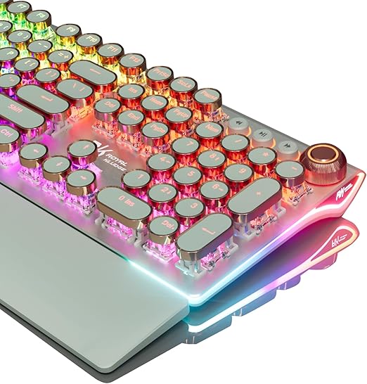 Amazon.com: RK ROYAL KLUDGE X108 Typewriter Style Mechanical Keyboard ...
