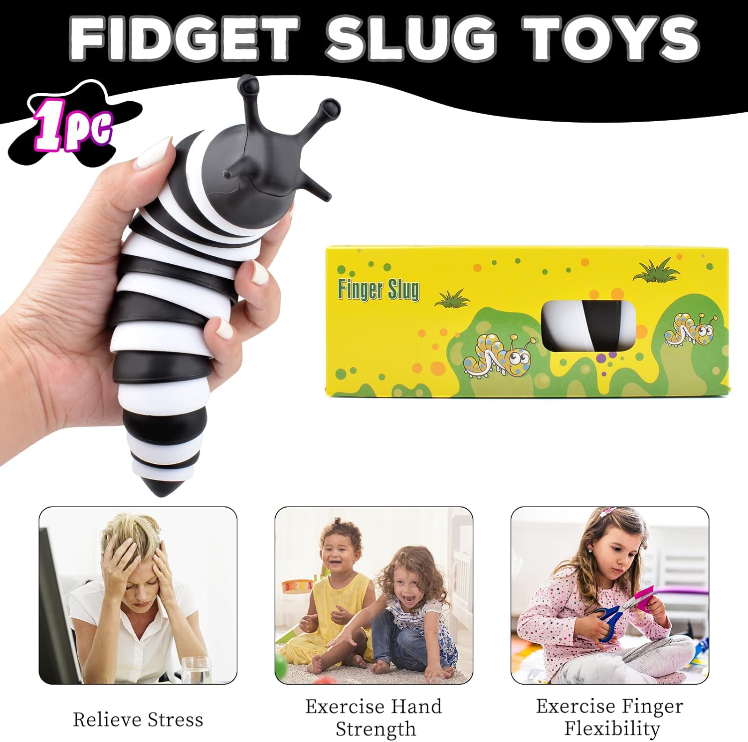 Buy Cevioce Fidget Slug Toy, Sensory Slug Fidget Toy for Kids & Adults ...