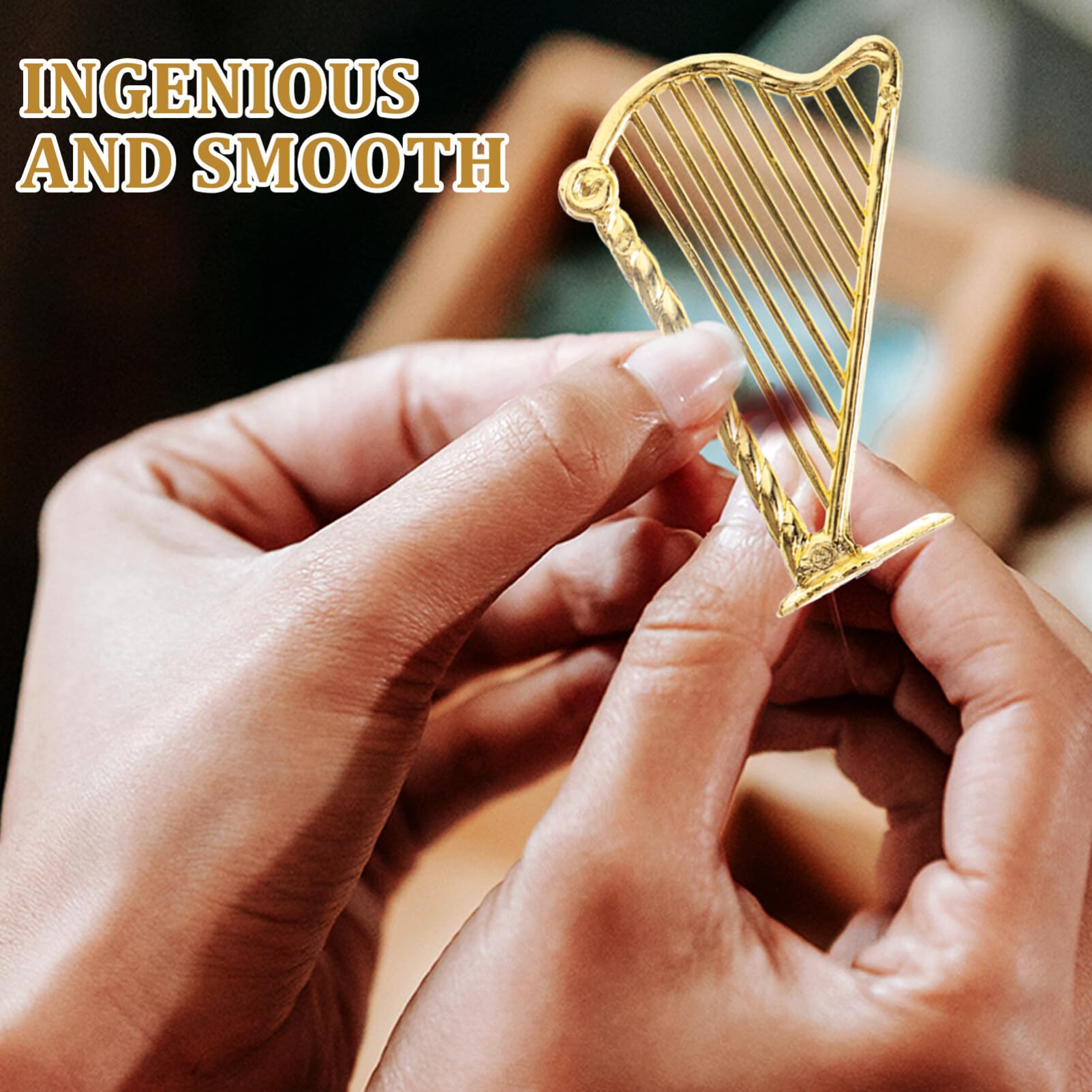Mini Trombone Dselvgvu Wooden Miniature Harp With Case Mini Musical ...
