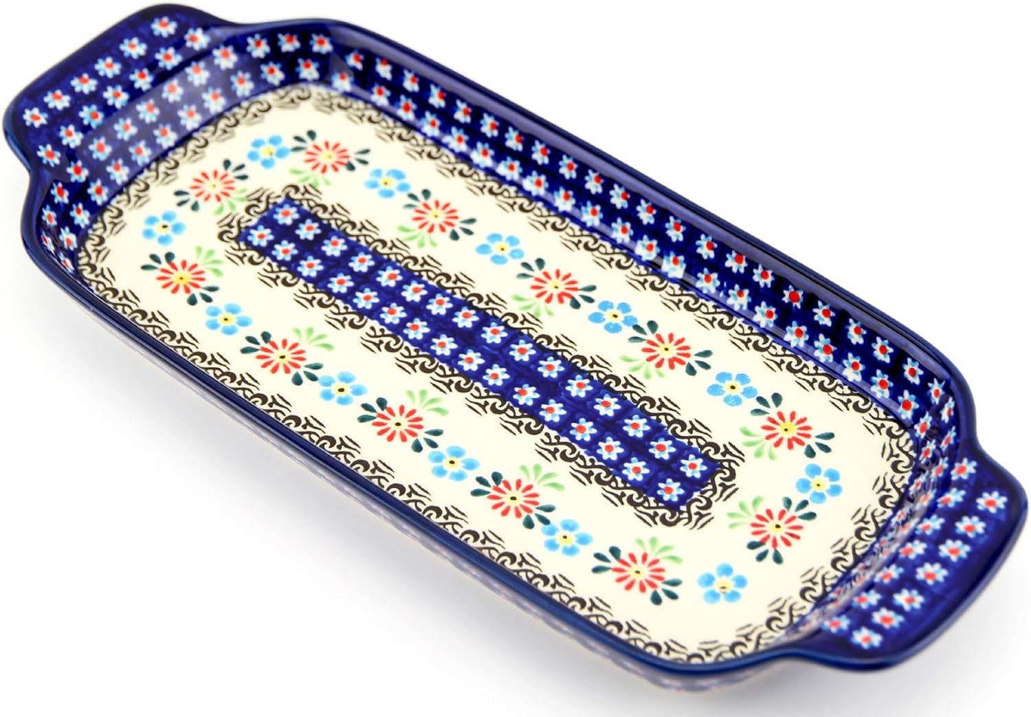 Amazon.com: Polish Pottery Bread Tray - Timeless Daisy Delight Pattern ...